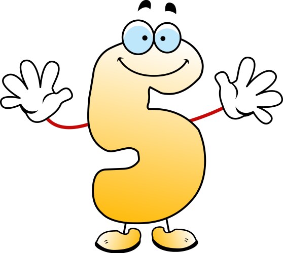Funny Cartoon Number Five Vector Images (over 950)