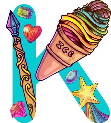 Cute magic letter m Royalty Free Vector Image - VectorStock