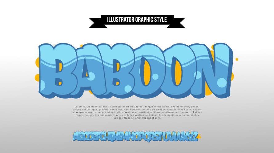 Gradient color graffiti style font Royalty Free Vector Image