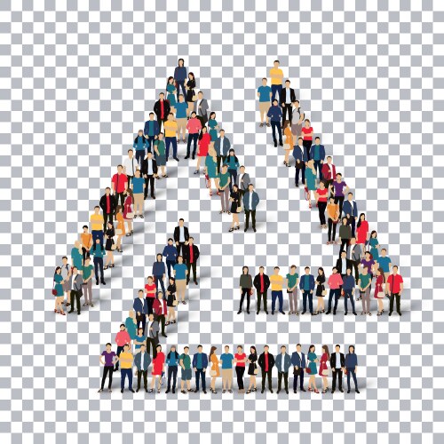 Man symbol people 3d transparency Royalty Free Vector Image