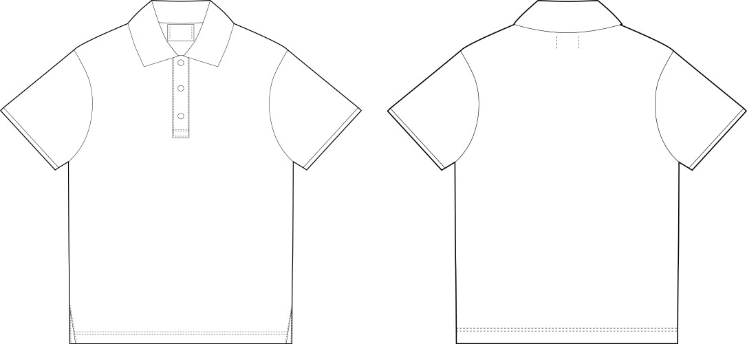 Polo shirt template front and back views Vector Image