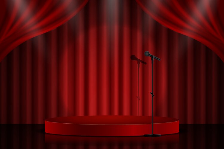 Realistic talent show background Royalty Free Vector Image