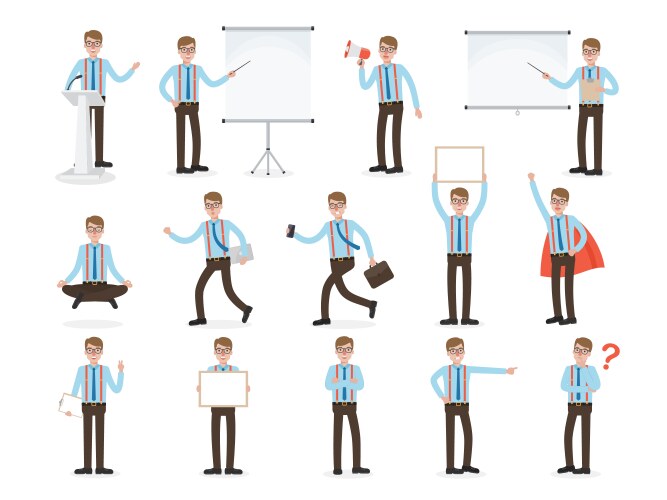 People business employee character at office work Vector Image