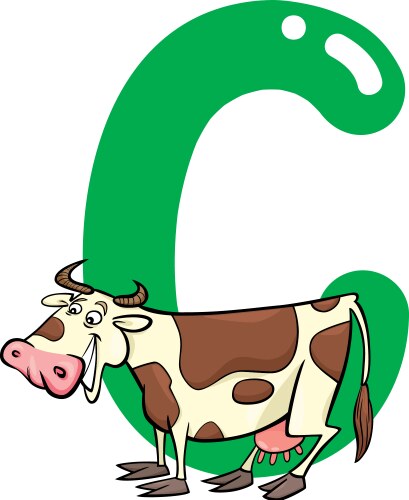 Cartoon animal characters for letter c Royalty Free Vector