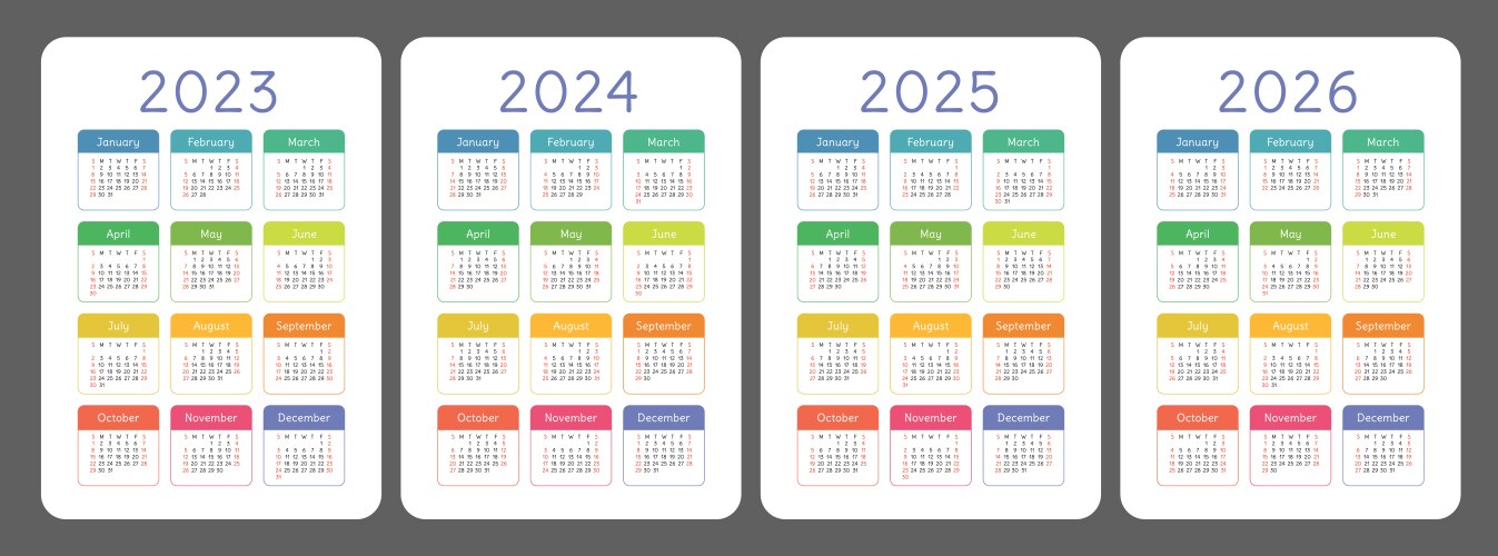 2025 and 2026 calendar set pocket calender Vector Image