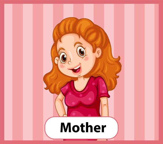 Flashcard alphabet m is for mother Royalty Free Vector Image