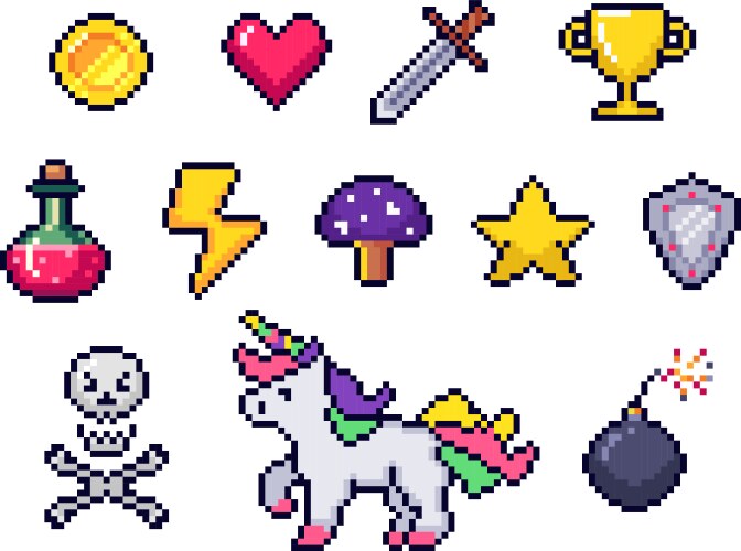 8 Bit Pixel Art Vector Images (over 15,000)