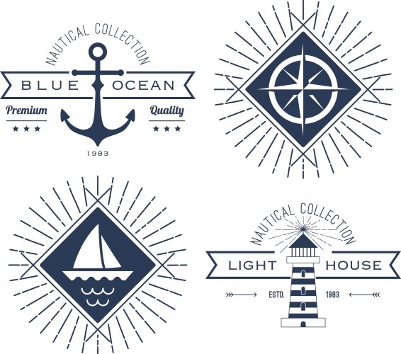 Nautical badge of ship helm and anchor Royalty Free Vector