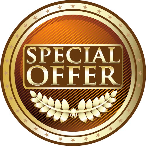 Welcome gold badge icon Royalty Free Vector Image