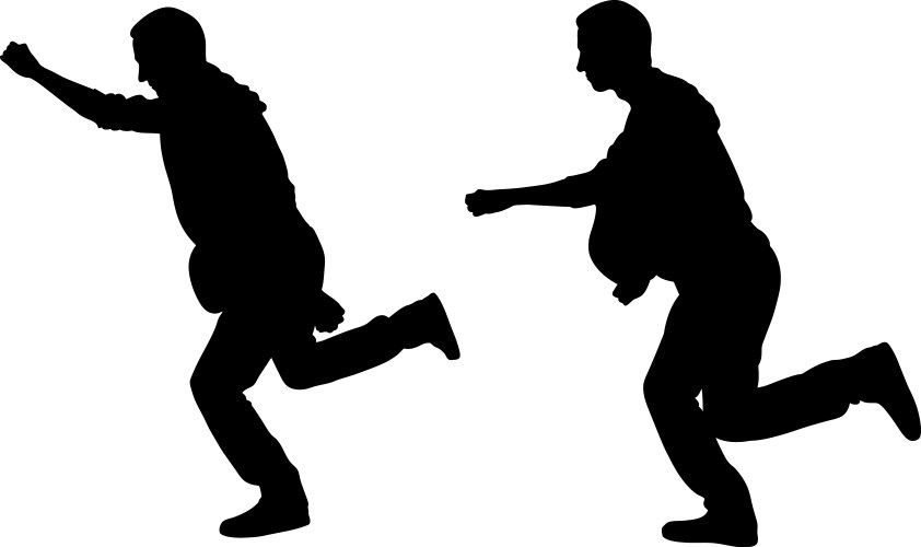 Running silhouettes Royalty Free Vector Image - VectorStock