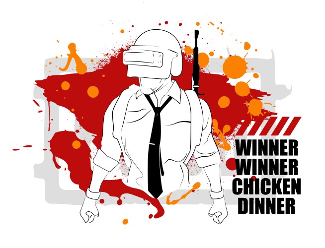 A squad of 4 player pubg Royalty Free Vector Image