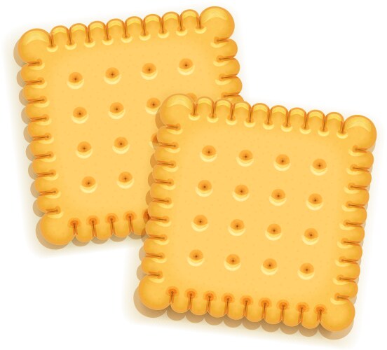 Salt squared biscuit pile cartoon cookie icon Vector Image