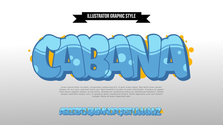 Gradient color graffiti style font Royalty Free Vector Image