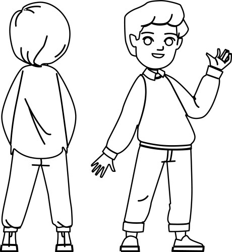 Kid boy front back Royalty Free Vector Image - VectorStock
