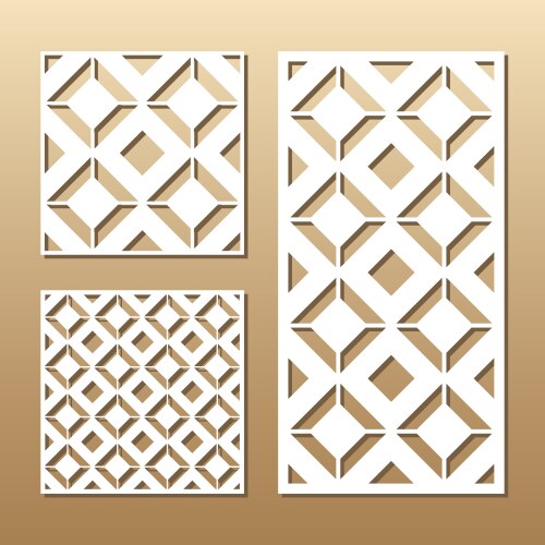 Laser cut panel and the seamless pattern Vector Image