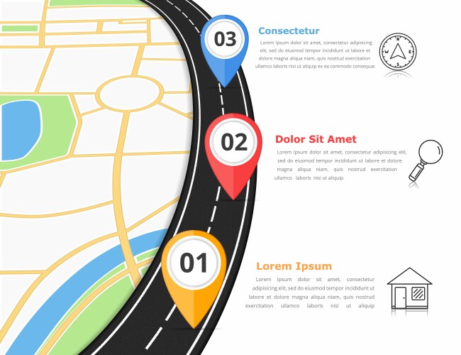 Highway road infographic street roads map gps Vector Image