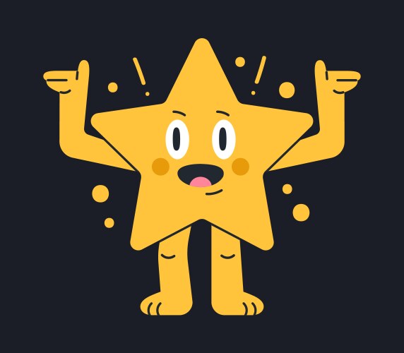 Cute star mascot cartoon geometric Royalty Free Vector Image