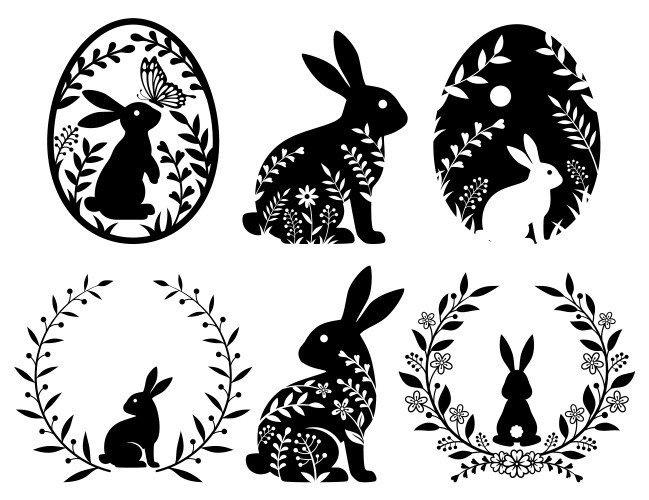 Easter Bunny Silhouette Vector Images (over 12,000)