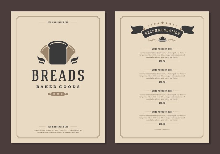 Menu restaurant or cafe dish names and prices Vector Image