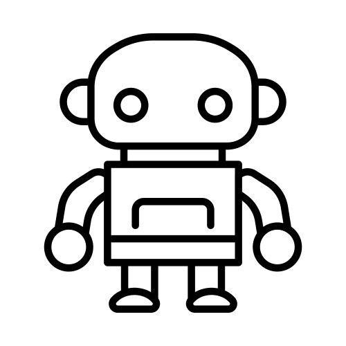 Black robot icon on white background Royalty Free Vector