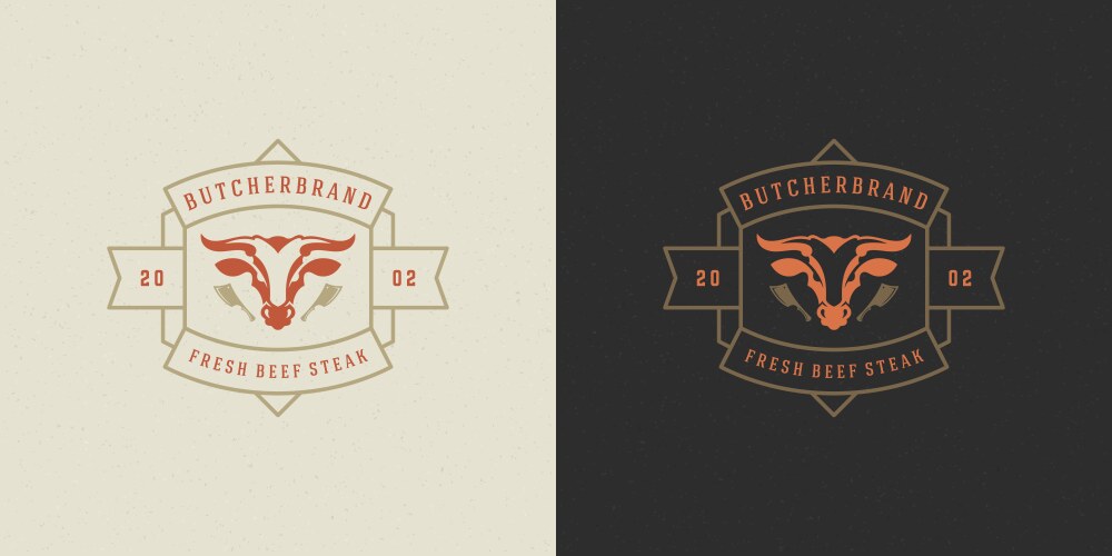 Steak house logo bull Royalty Free Vector Image