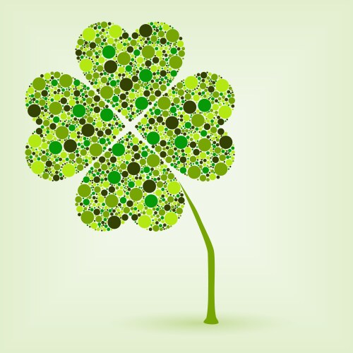 Four leaf clover made from small symbols Vector Image