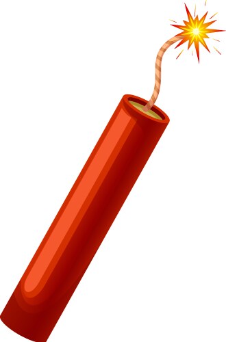 Cartoon set of tnt explosives isolated on white Vector Image