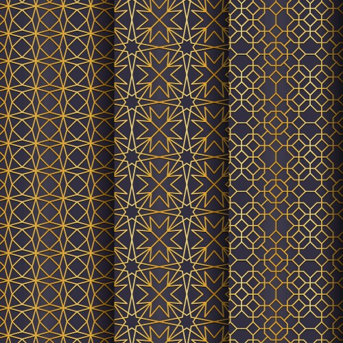 Gradient golden arabic pattern Royalty Free Vector Image