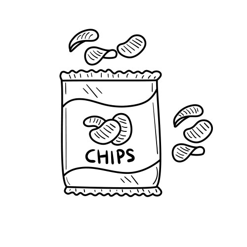 Potato chips seamless pattern hand drawn Vector Image