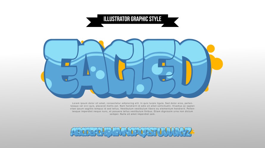 Gradient color graffiti style font Royalty Free Vector Image