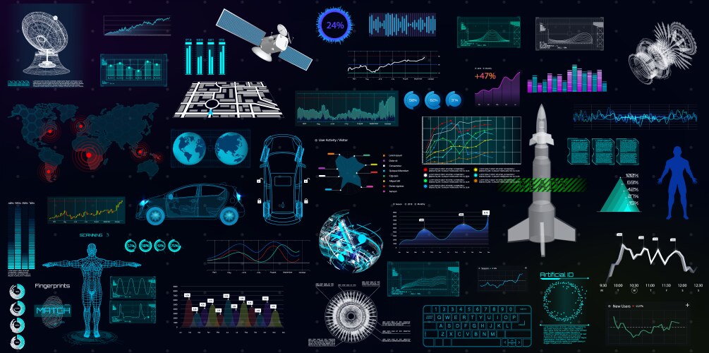 Digital user interface futuristic technology ui Vector Image