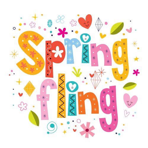 Spring slogan with flowers Royalty Free Vector Image