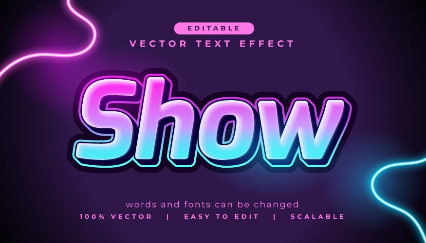 Editable game zone text effect style Royalty Free Vector