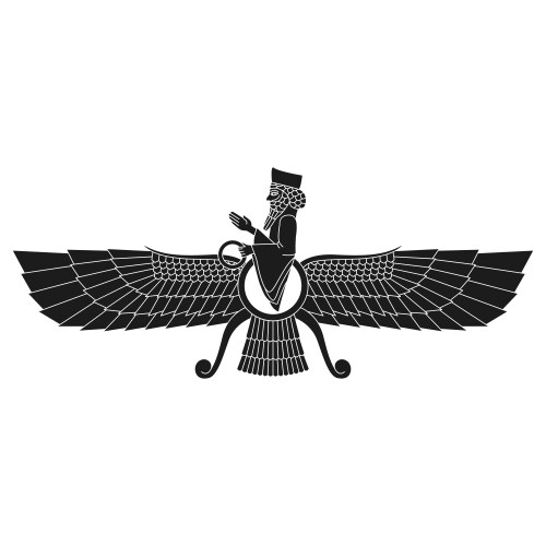 Ancient sumerian symbol faravahar Royalty Free Vector Image