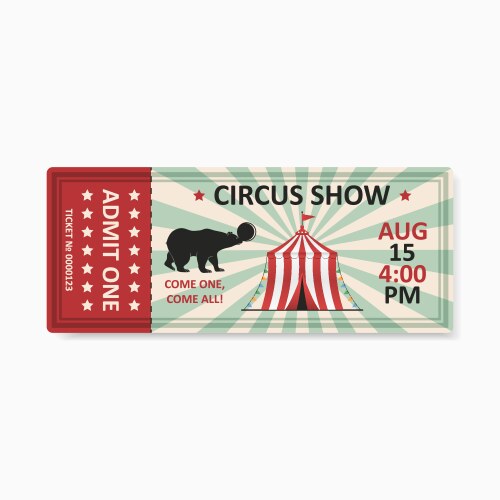 Circus seller holding ticket cartoon clipart Vector Image