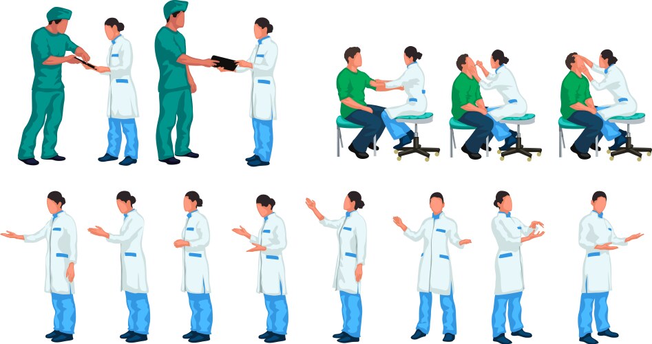 Doctor patient set Royalty Free Vector Image - VectorStock