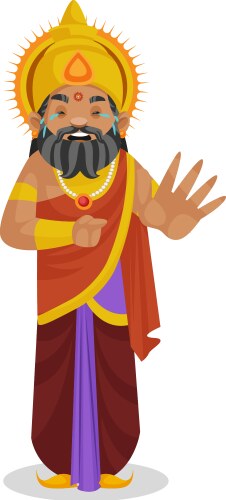 Bhishma pitamaha cartoon character Royalty Free Vector Image