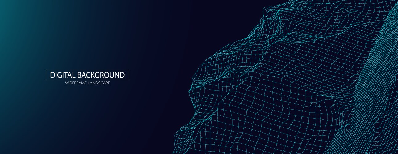 Polygonal wireframe mesh futuristic with rocket Vector Image