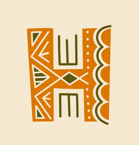 African font letter concept Royalty Free Vector Image