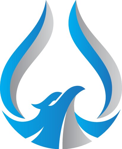 Round phoenix bird logo Royalty Free Vector Image