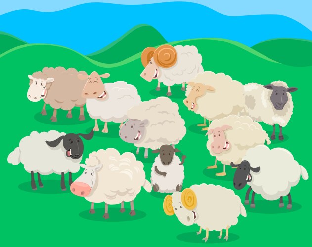 Cartoon sheep Royalty Free Vector Image - VectorStock