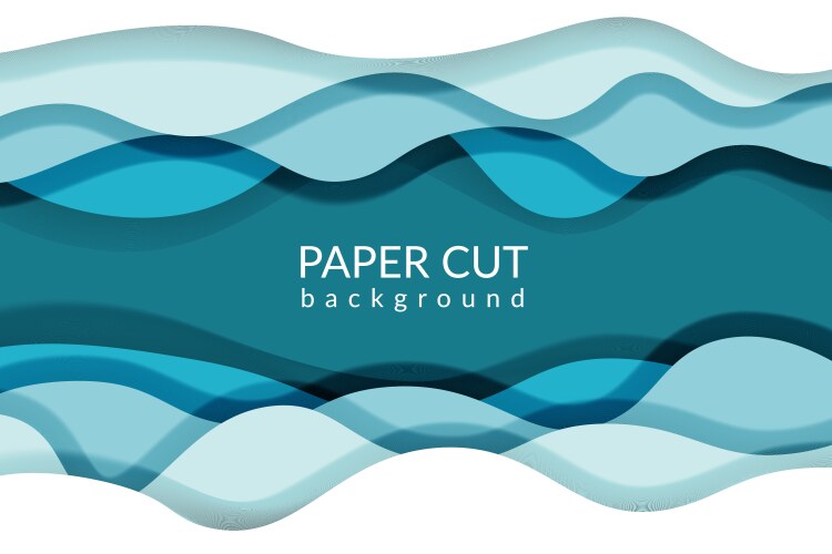 Cut paper wave background Royalty Free Vector Image