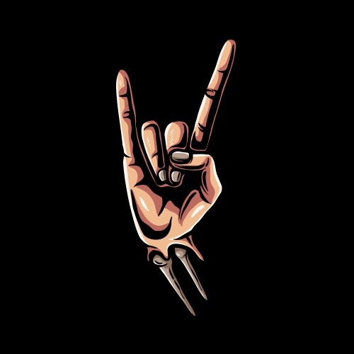 Hand devils skull and heart Royalty Free Vector Image