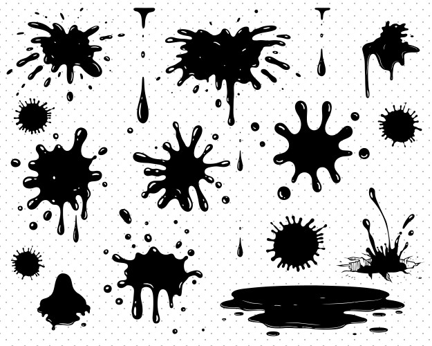 Black splashes Royalty Free Vector Image - VectorStock