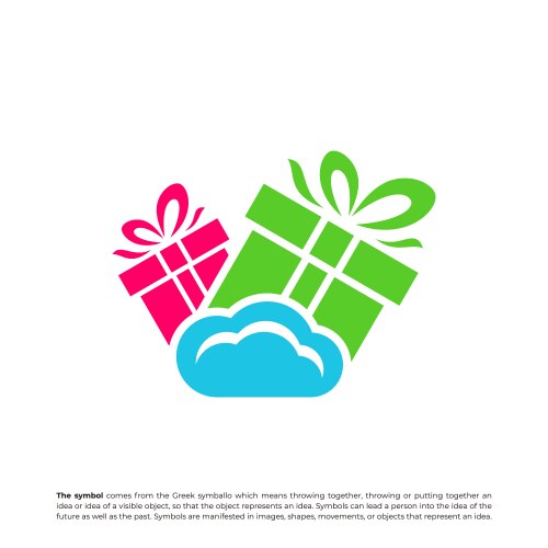 Gift cloud logo design template – Royalty-Free Vector | VectorStock