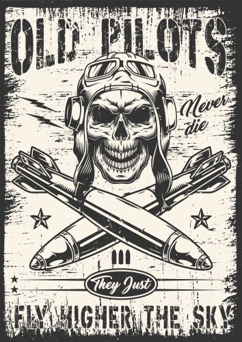 Monochrome vintage aircraft label Royalty Free Vector Image