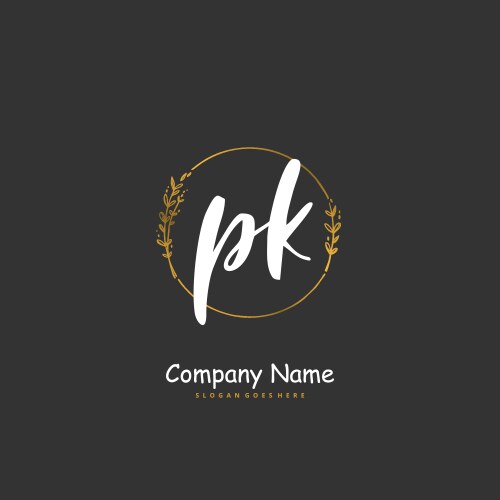 P k pk initial handwriting and signature logo Vector Image