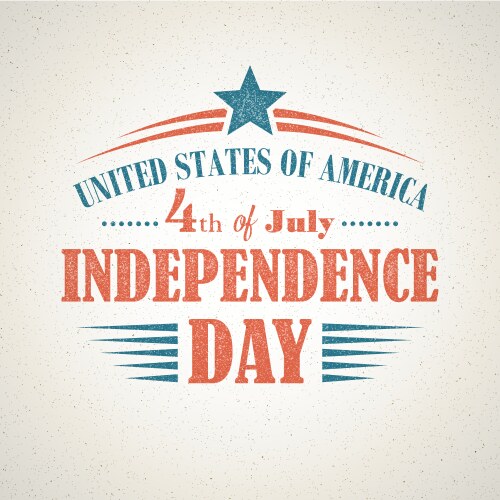 Retro typography card independence day Royalty Free Vector