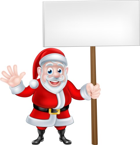 Cartoon happy santa claus waving Royalty Free Vector Image