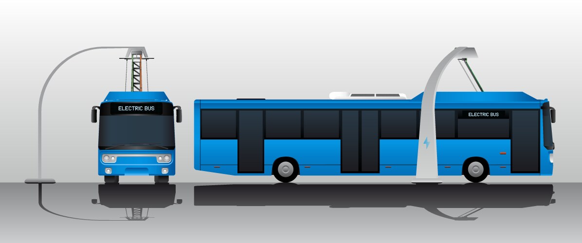 Modern electric bus Royalty Free Vector Image - VectorStock
